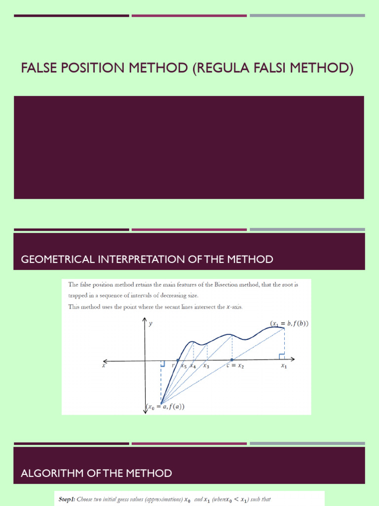False Position Method | PDF