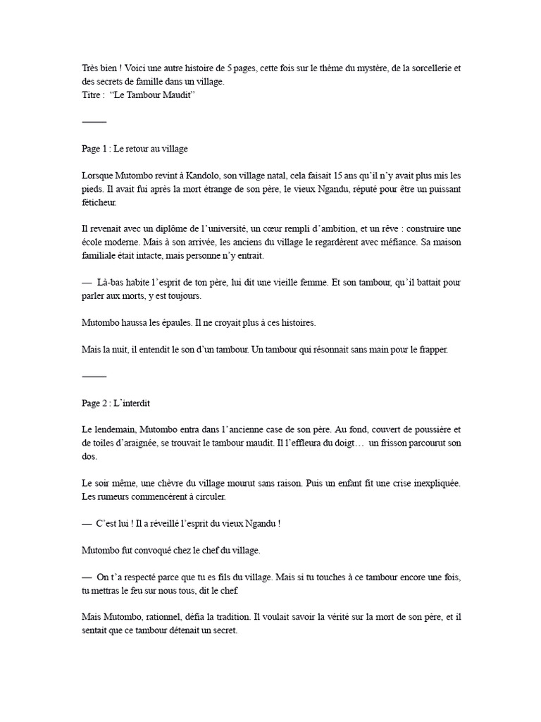 Mystères du retour à Kandolo | PDF