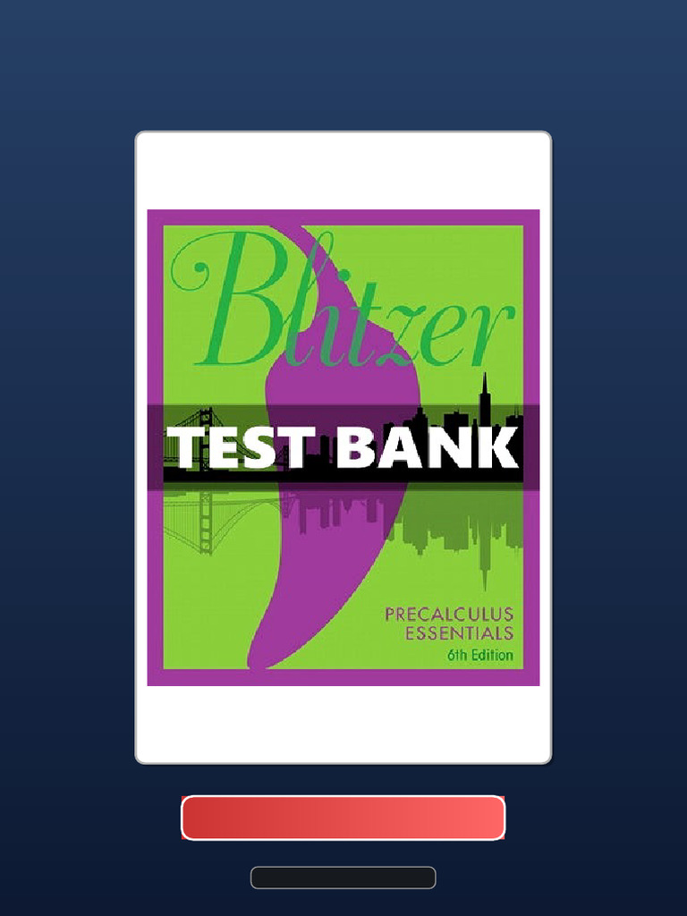 Complete Bundle Precalculus Essentials 5 Ed Blitzer Ebook and TestBank ...