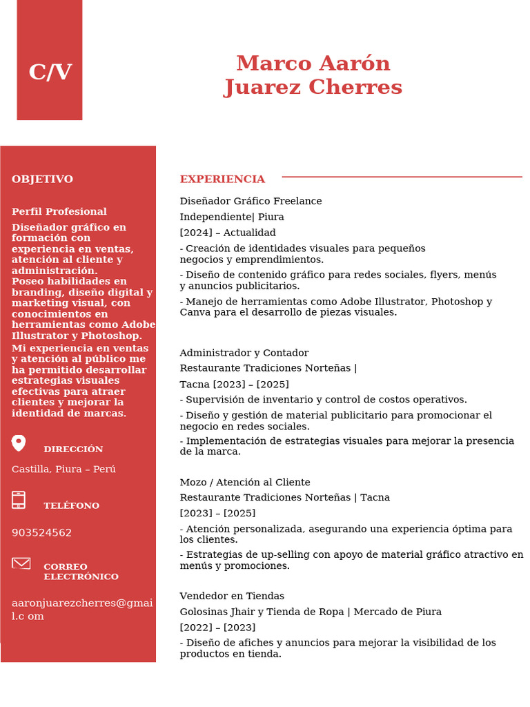 Curriculom Vitae Marco Aarón | PDF | Diseño gráfico | Marketing