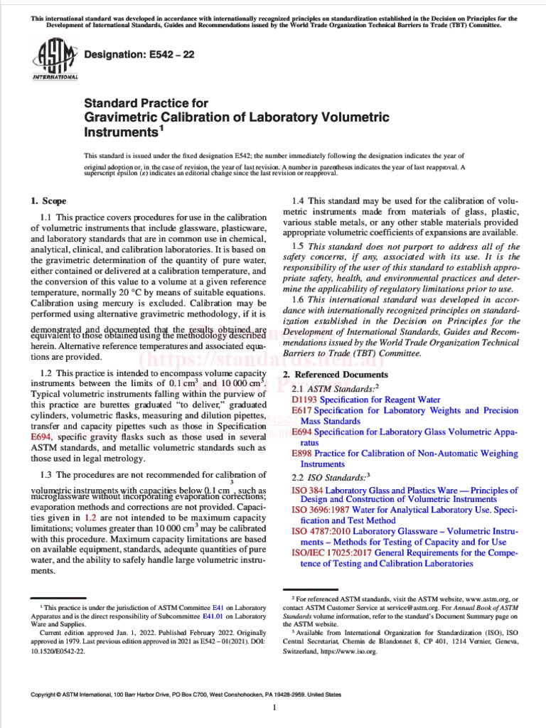 Astm E542 22 en Inglés | PDF | Calibration | Volume