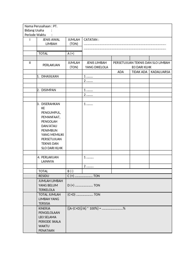 Neraca Limbah B3 | PDF