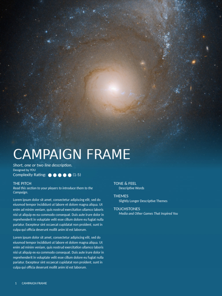 Campaign Frame Overview Template | PDF