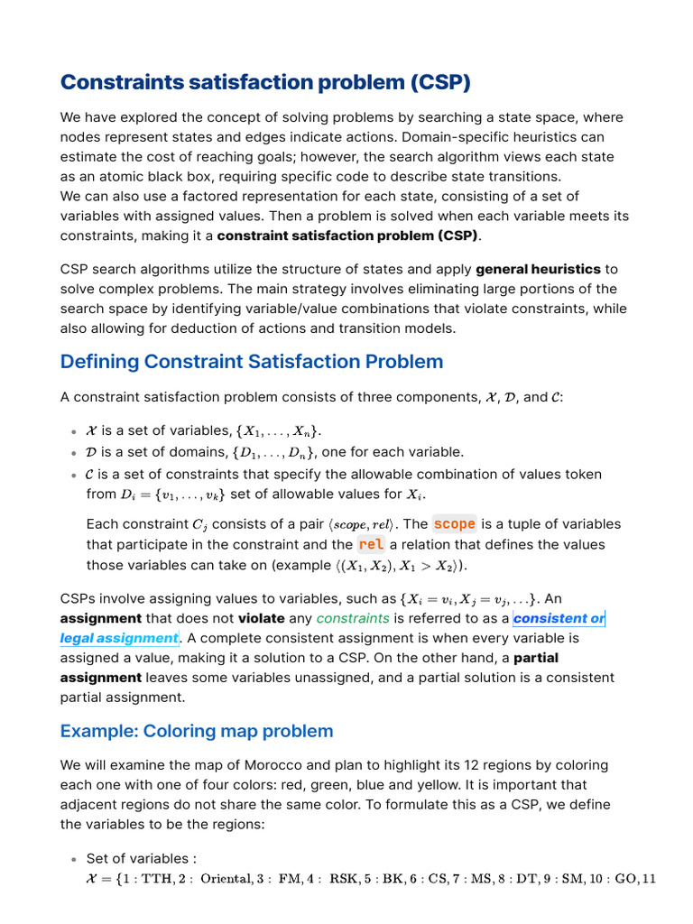 Constraints Satisfaction Problem (CSP) | PDF | Theoretical Computer Science | Graph Theory