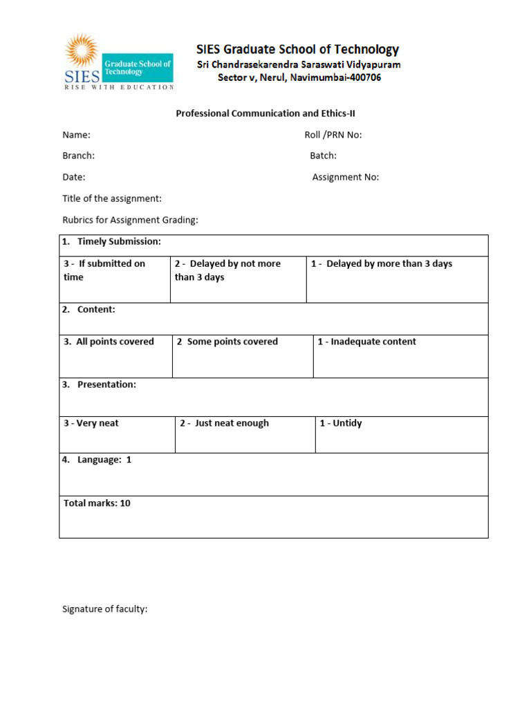 Assessment Rubrics - PCE-II | PDF