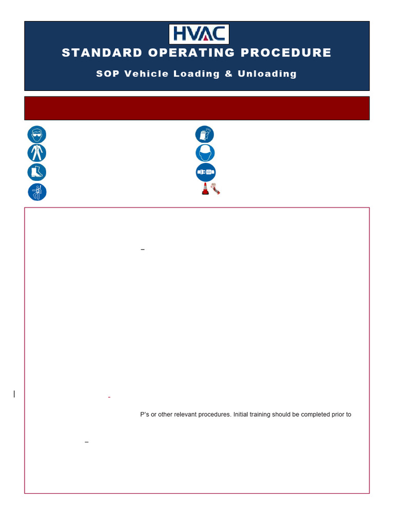 Sop Vehicle Loading Unloading | PDF | Crane (Machine) | Forklift