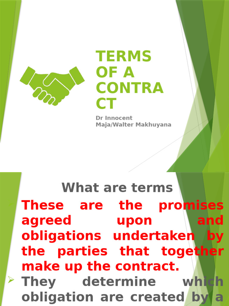 Understanding Contract Terms and Clauses | PDF | Breach Of Contract ...