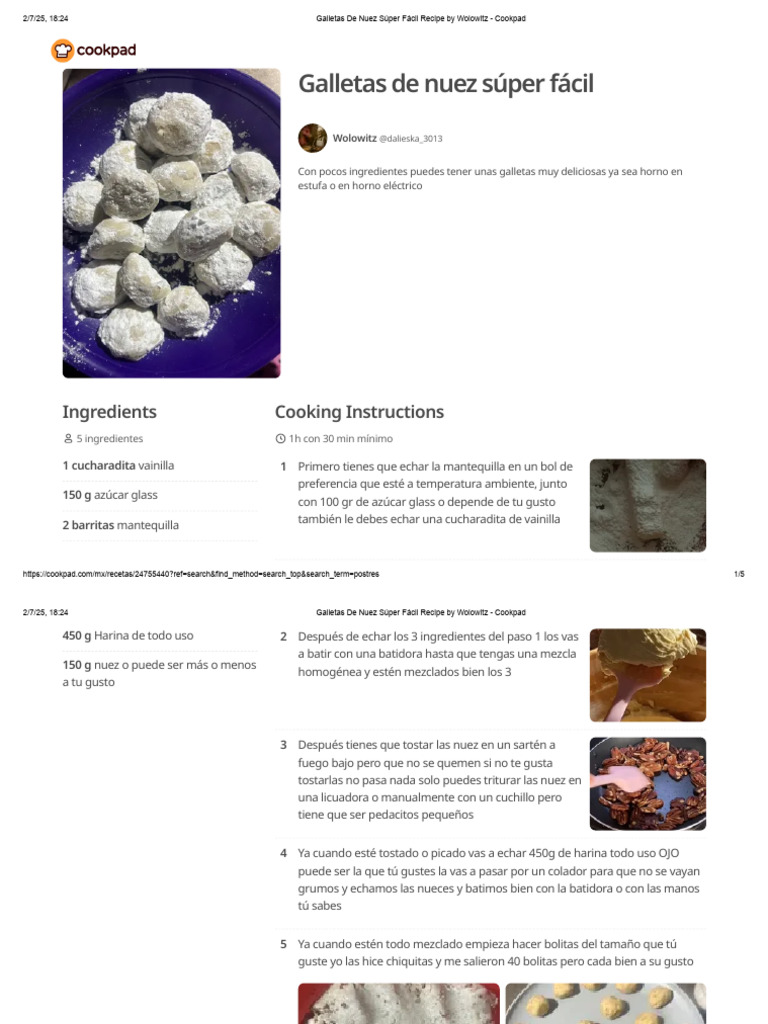 Galletas de Nuez Fáciles y Rápidas | PDF | Galleta | Nuez