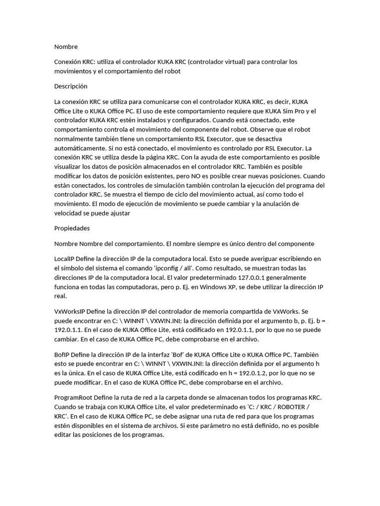KRC Connect Es | PDF | Archivo de computadora | Robot