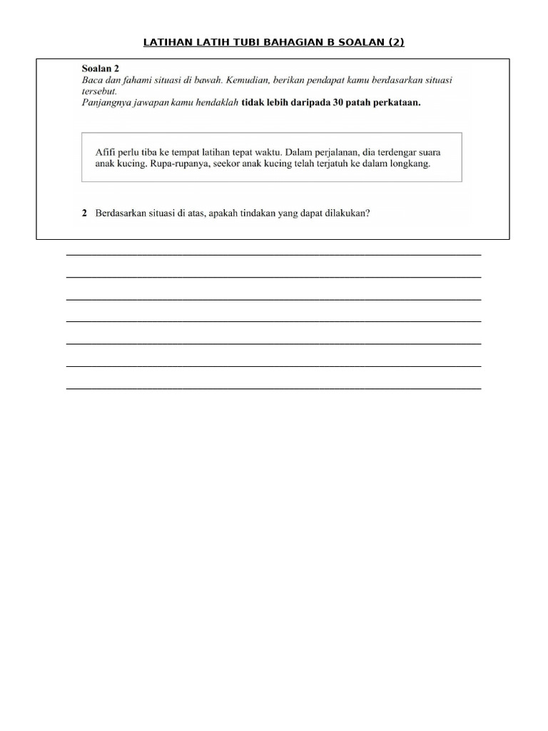 Latihan Latih Tubi Bahagian B Soalan 2 | PDF