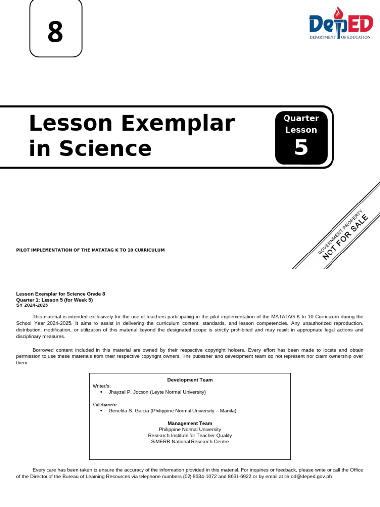 Q1 LE Science 8 Lesson 5 Week 5 | PDF | Biological Classification ...