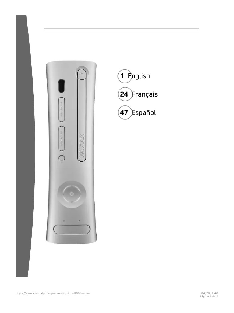 Manual Microsoft Xbox 360 Español | PDF