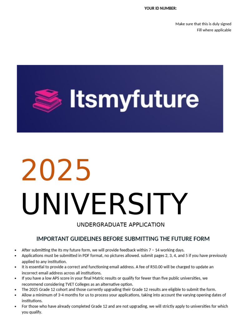 2025 Undergraduate Application Guidelines | PDF