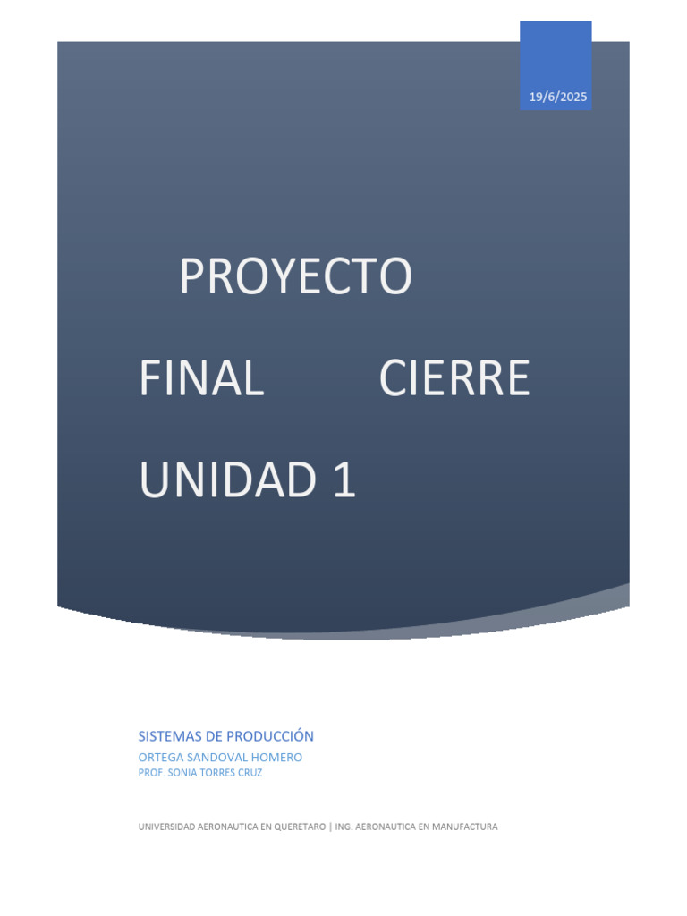 Proyecto U1 | PDF | Lean Manufacturing