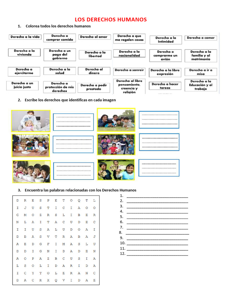 Actividades sobre Derechos Humanos | PDF