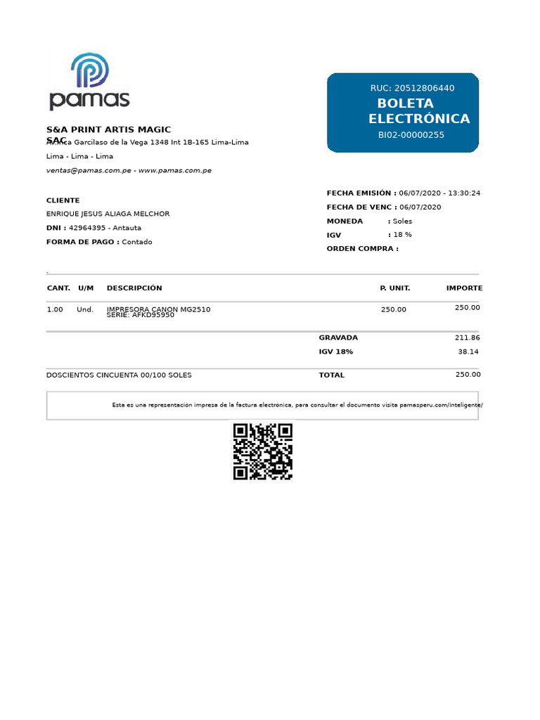 Boleta para Ventas A Clientes | PDF