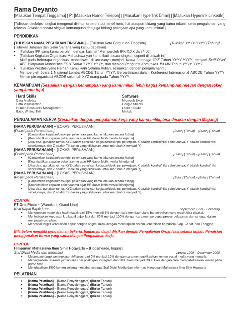 Template CV ATS Gratis dan Tips | PDF