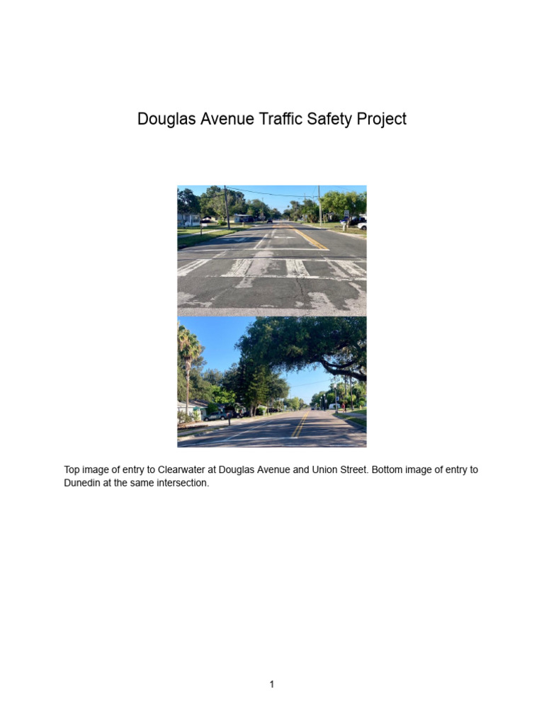 Douglas Avenue Traffic Safety Project | PDF | Traffic | Intersection (Road)