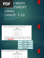 RMA G7 To G10 Answer Sheet | PDF