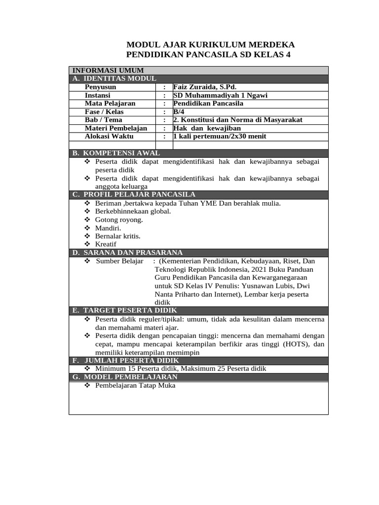 Kebersihan Sanitasi Dan Drainase - PKN - Kelas 4 - Faiz Zuraida | PDF