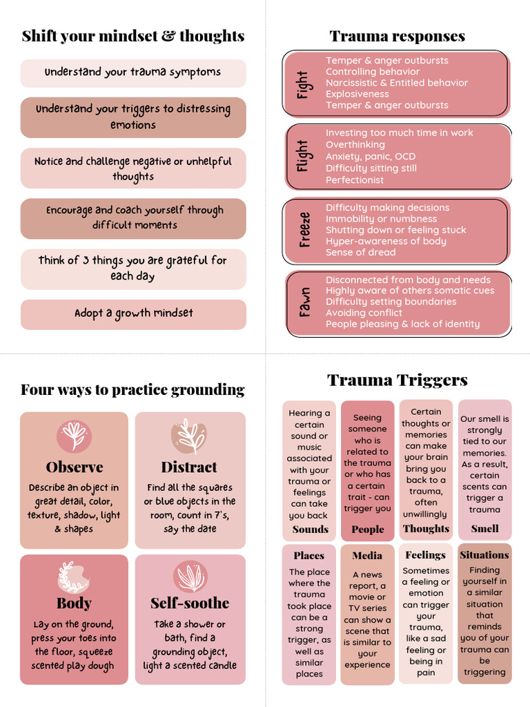 Trauma Coping Skills Cards | PDF | Psychological Trauma | Feeling