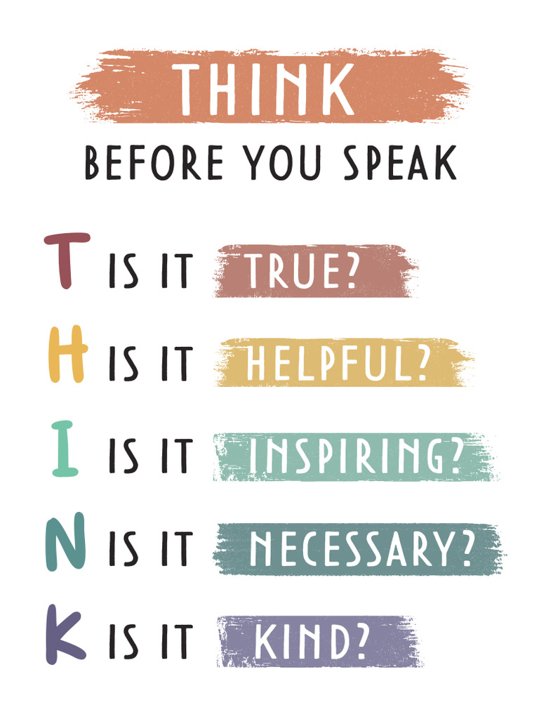 T Ag 1642582410 Think Before You Speak Pastel Colours Poster Ver 1 | PDF