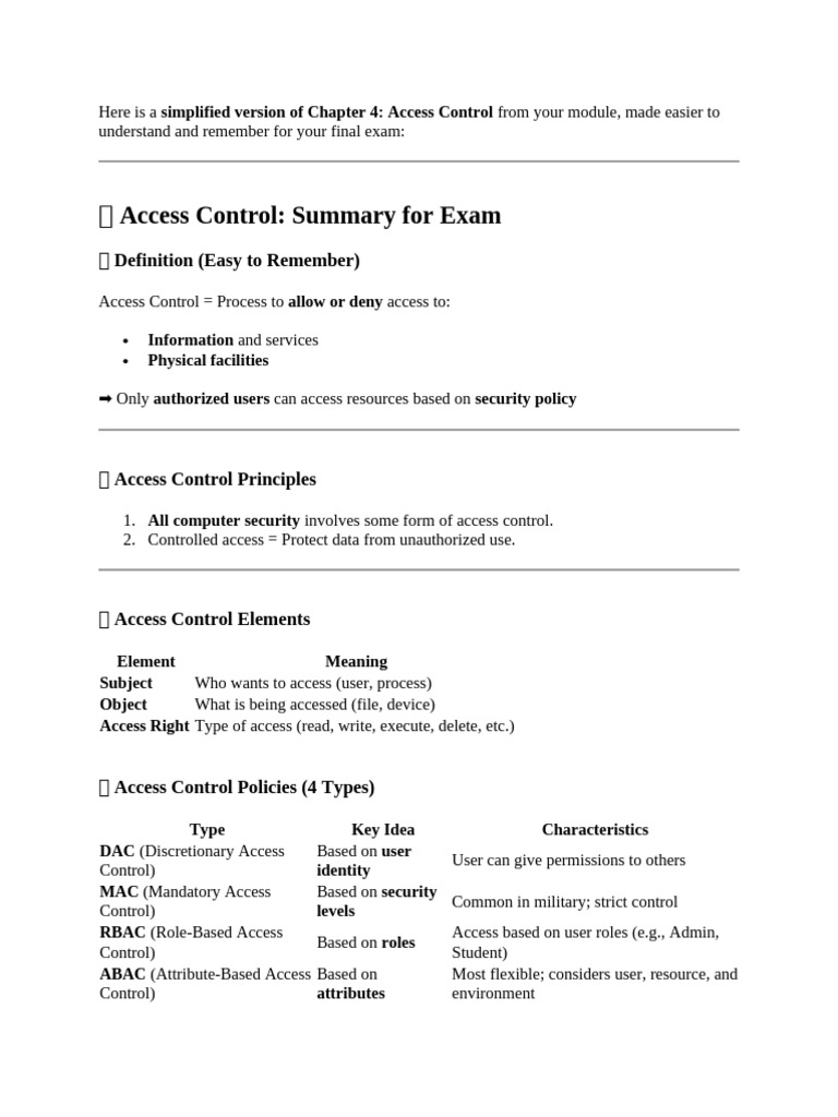 Chapter 4-Access Control | PDF | Computer Access Control | Computing
