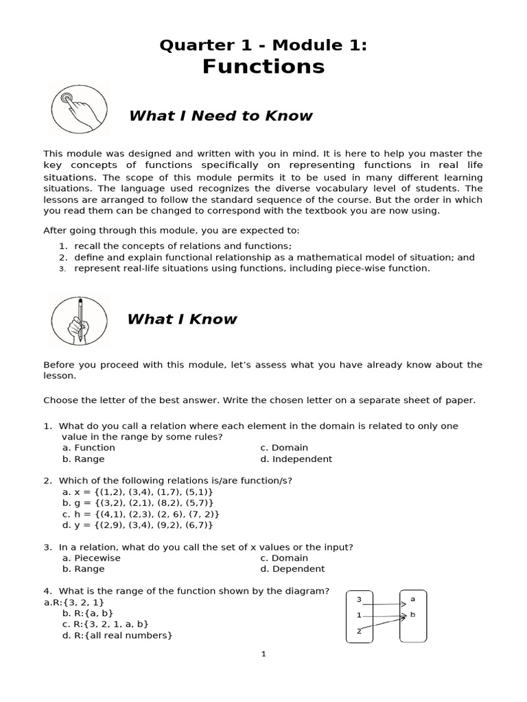 Gen Math Week 1 Module 1 | PDF | Function (Mathematics) | Exponentiation