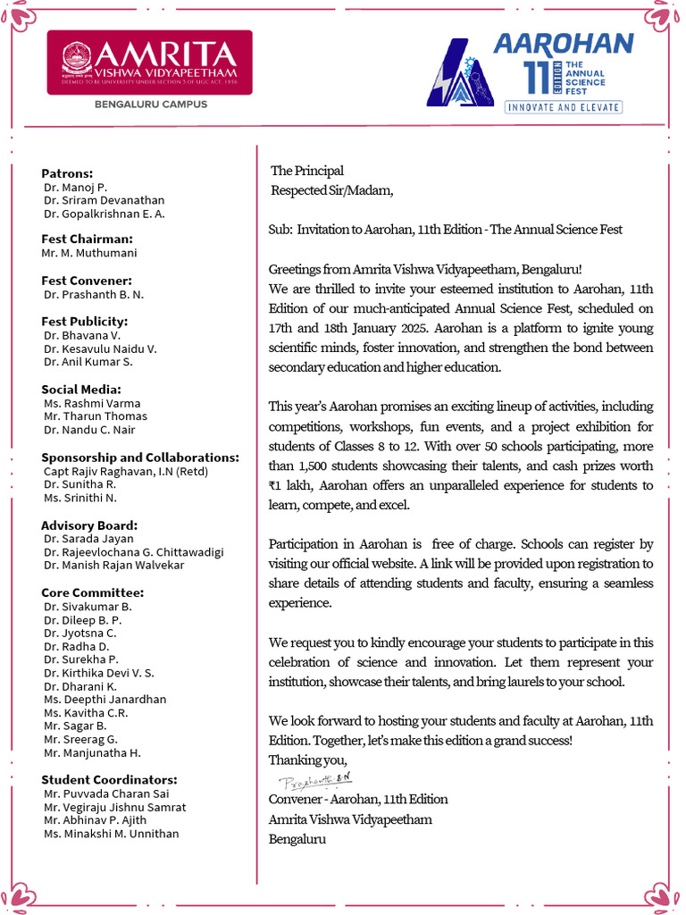 Aarohan 11th Edition - Invitation | PDF