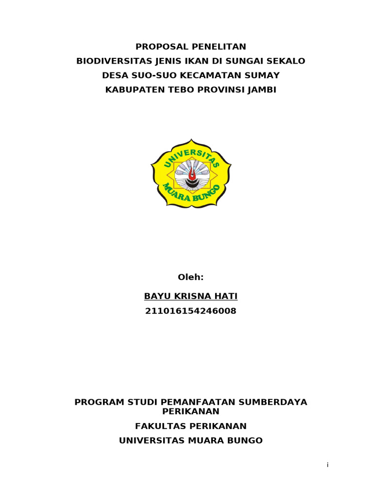 0.halaman Judul Proposal Bayu.v01 | PDF