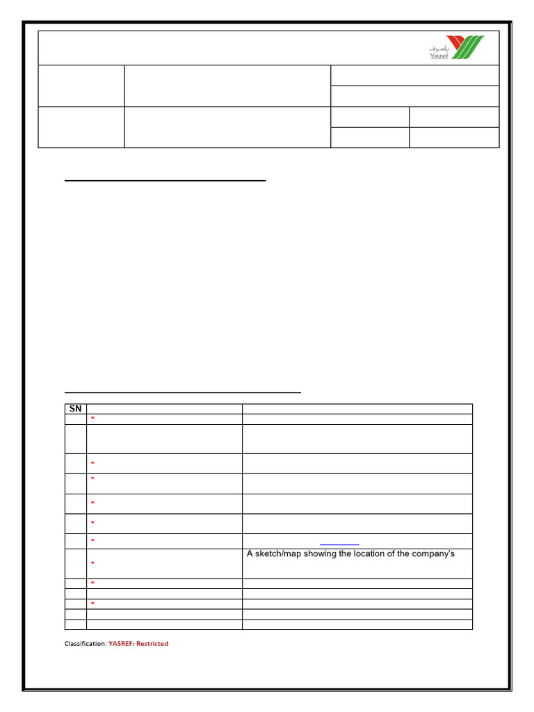 YASREF International Vendor Registration | PDF | Specification ...