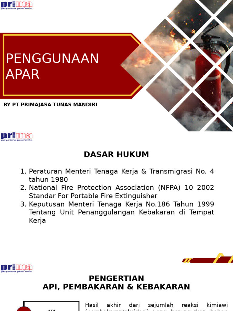 Pelatihan Dasar Penggunaan Apar (Alat Pemadam API Ringan) | PDF