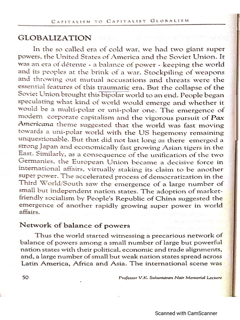 Capitalism To Globalisation | PDF