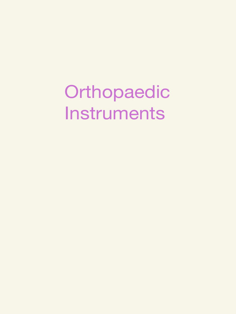 Ortho Instruments | PDF