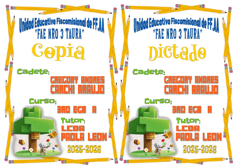 Caratulas Copia Dictado | PDF