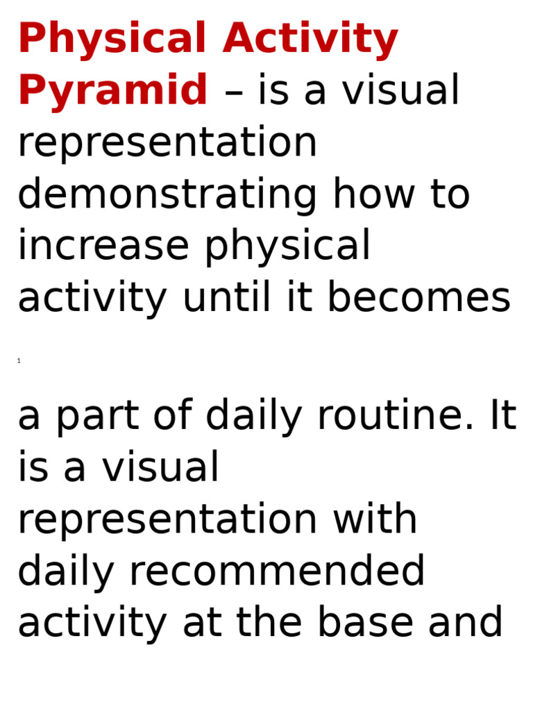1st Q-Physical Activity Pyramid | PDF