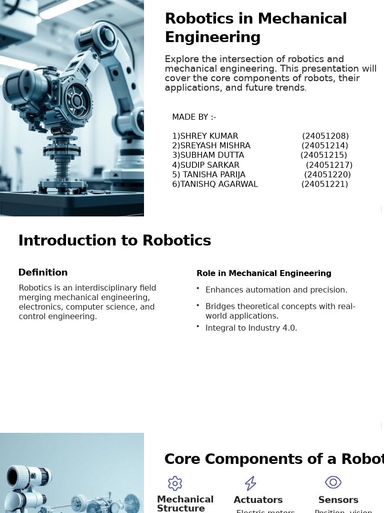Robotics in Mechanical Engineering Insights | PDF | Robotics | Automation