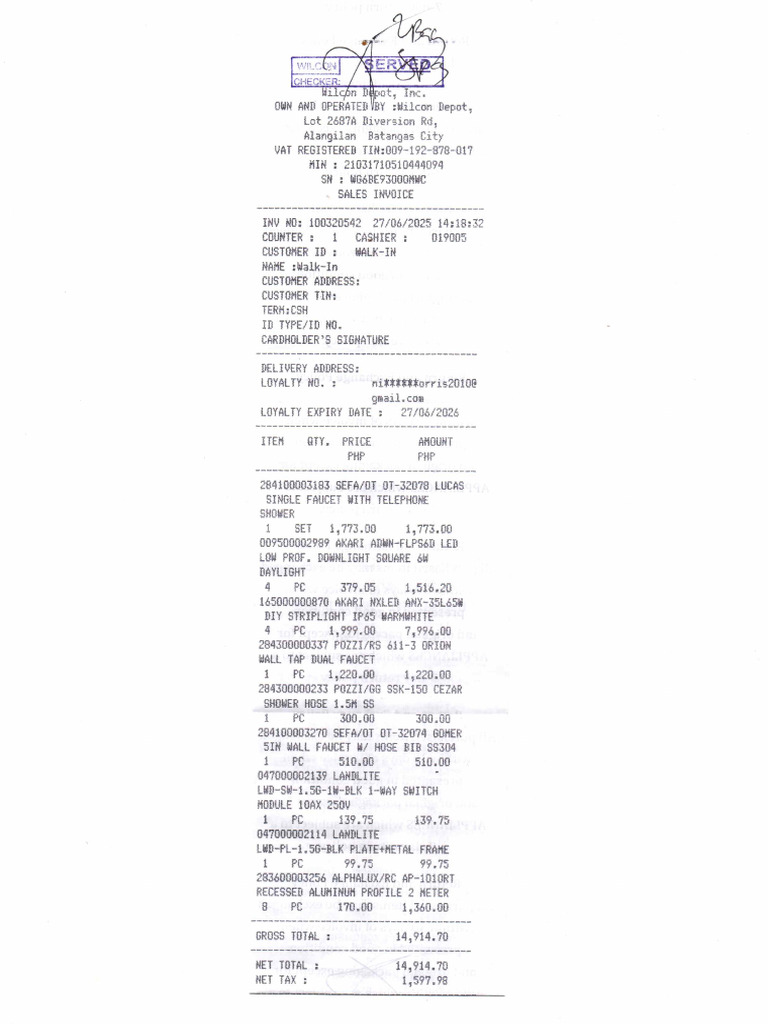 Strip Light Sales Invoice | PDF