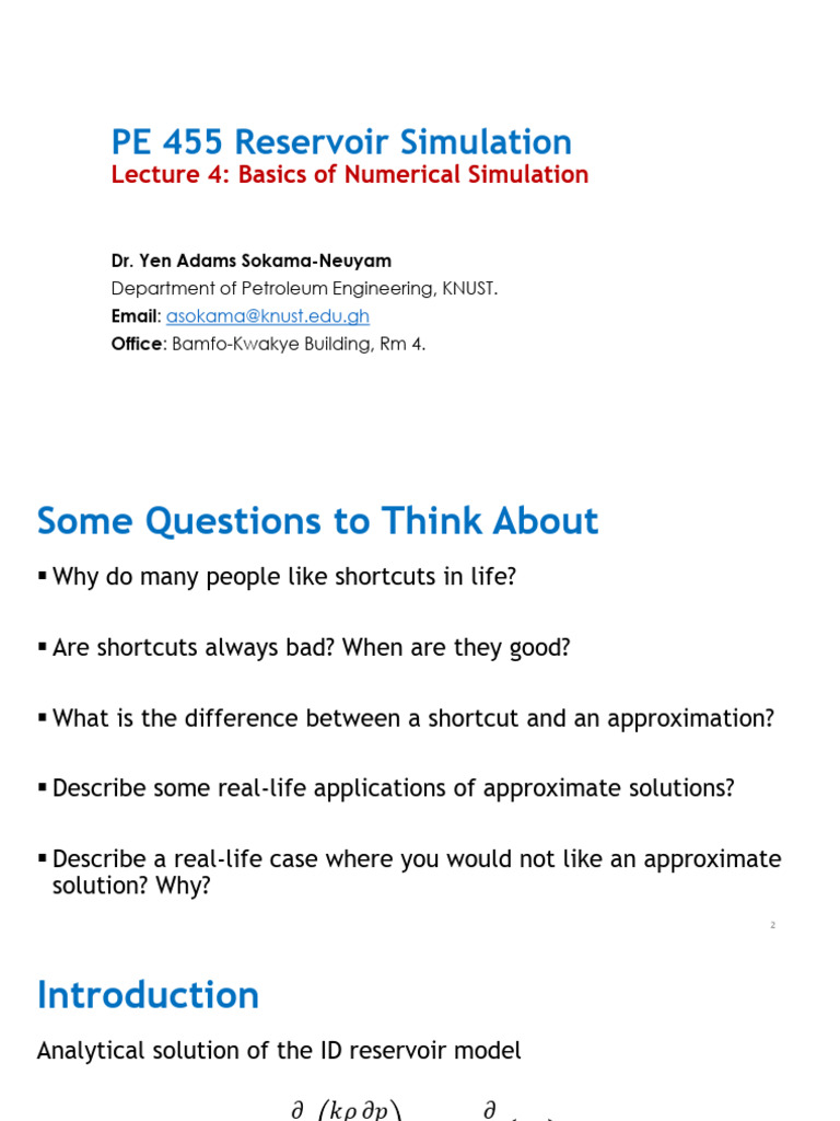 PE455 Lecture4 2025 250226 080618 | PDF | Equations | Numerical Analysis