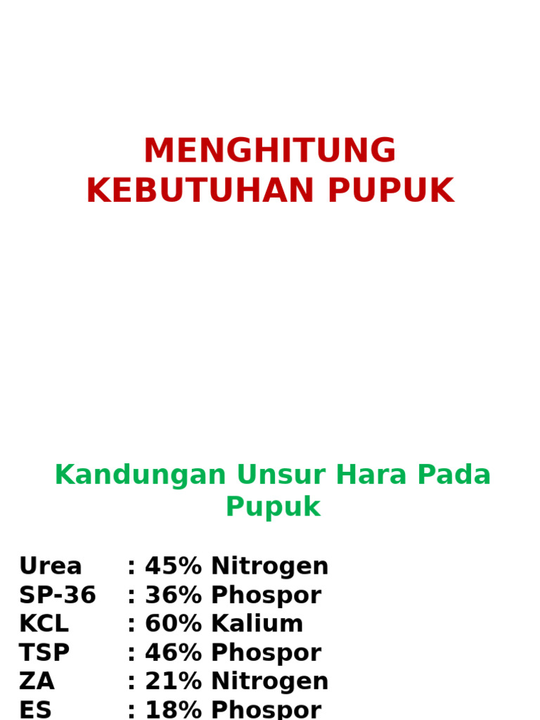 Cara Menghitung Pupuk | PDF