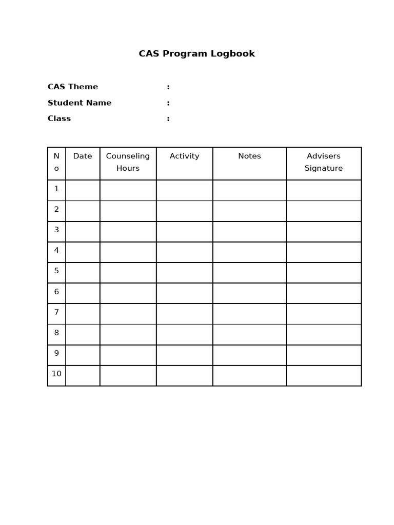 CAS Program Logbook | PDF
