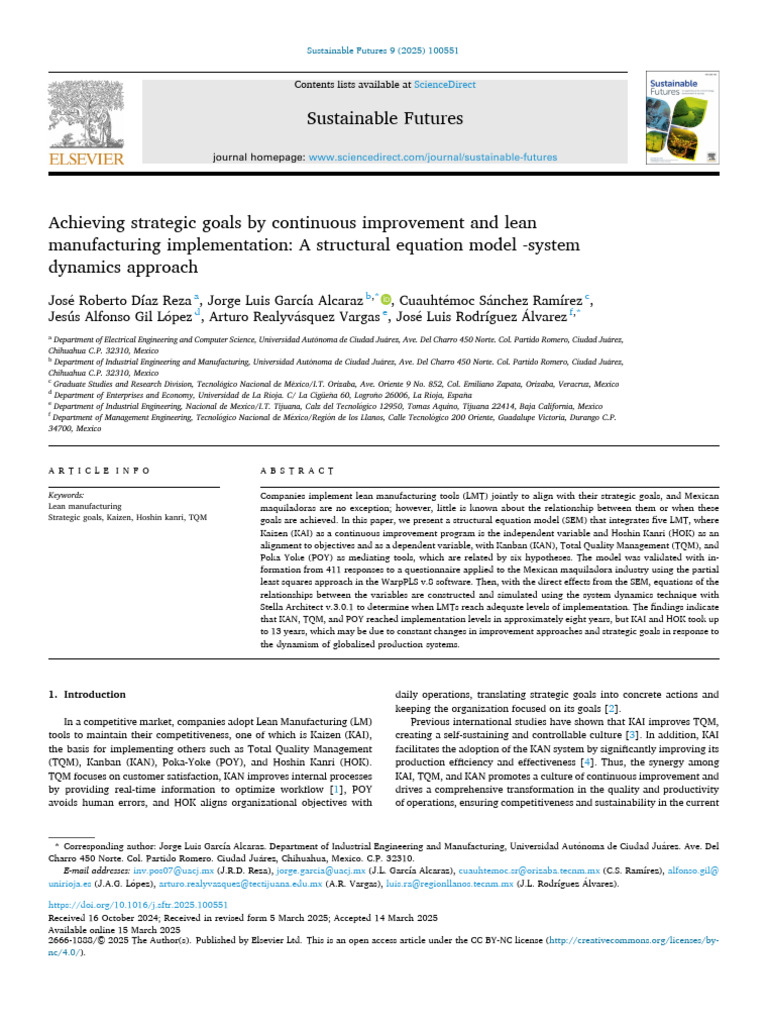 Achieving Strategic Goals by Continuous Improvement and Lean ...