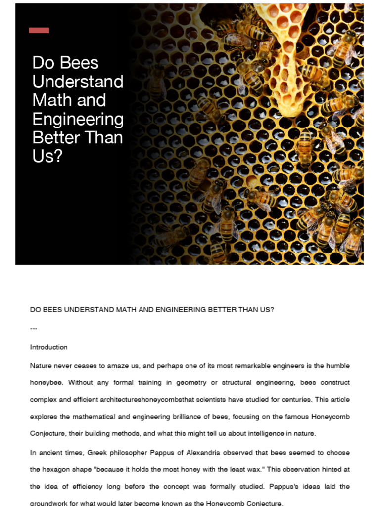 Do Bees Understand Math and Engineering Better Than Us | PDF | Mathematics