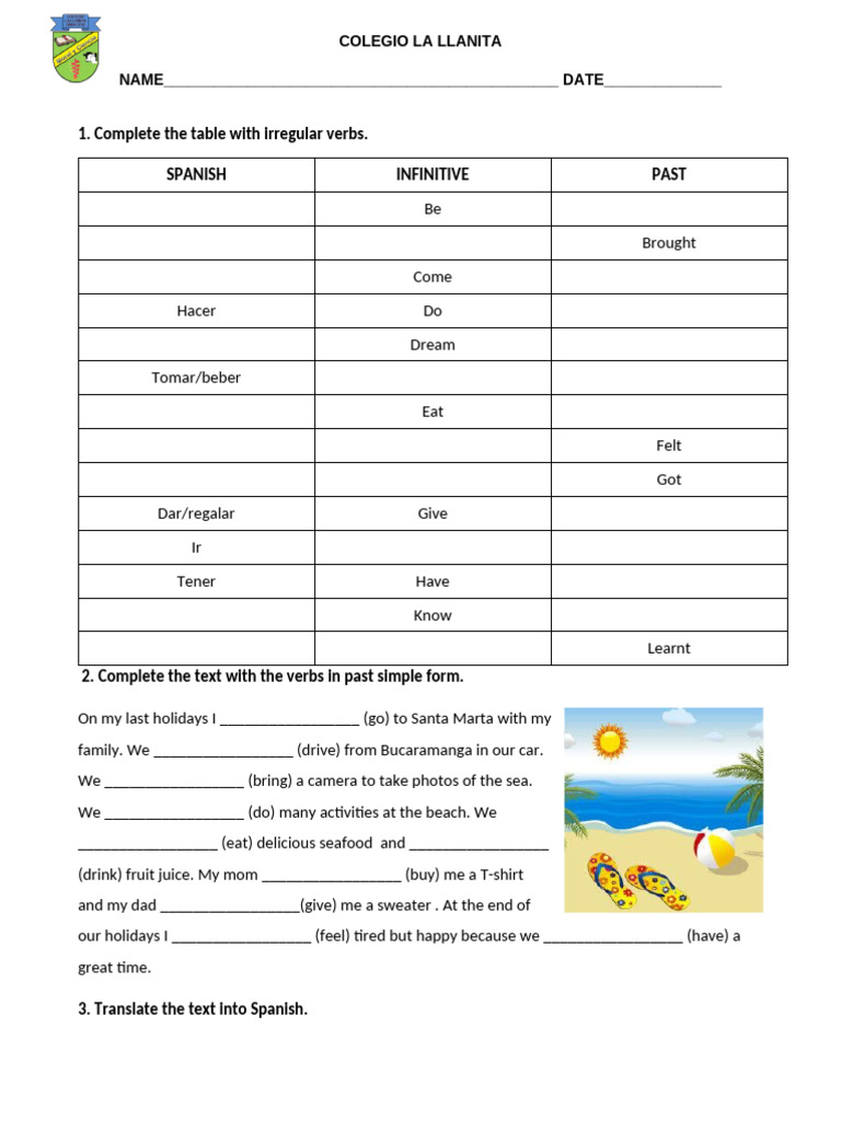 9 Quiz Irregular Verbs (A) | PDF