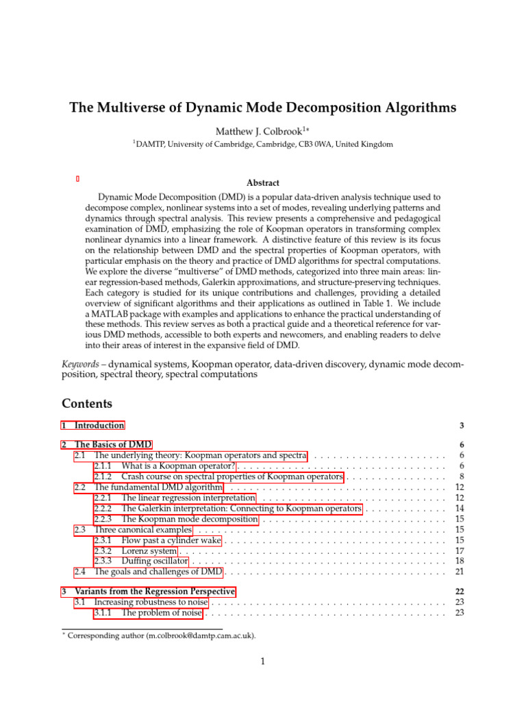 DMD Multiverse Colbrook | PDF | Eigenvalues And Eigenvectors | Dynamical System