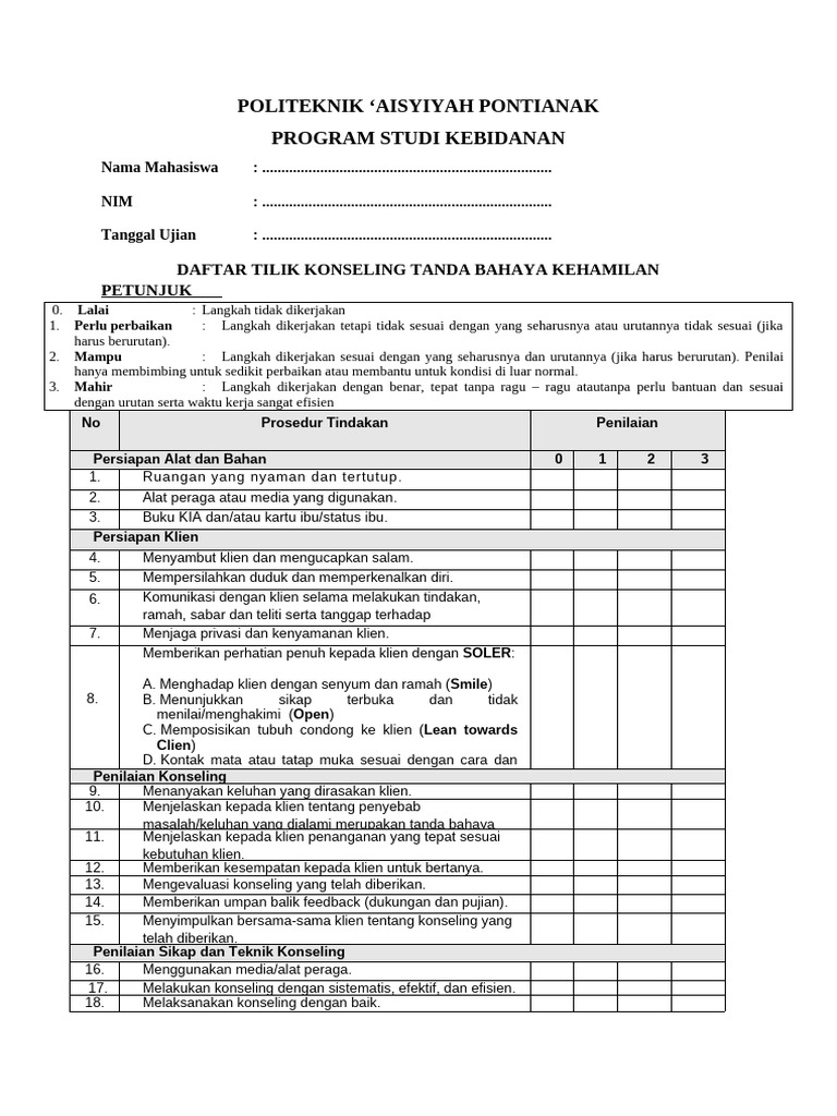 DafTil Stase 1 - KIE Persiapan Persalinan | PDF