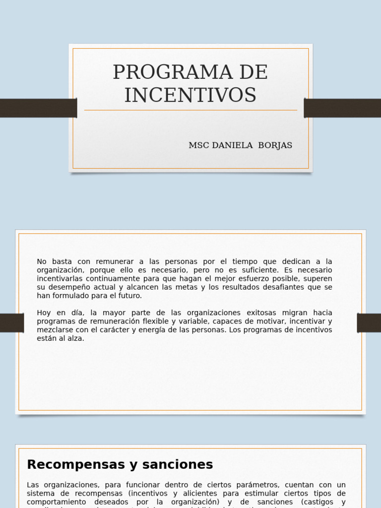 Programa de Incentivos y Recompensas Laborales | PDF | Business ...