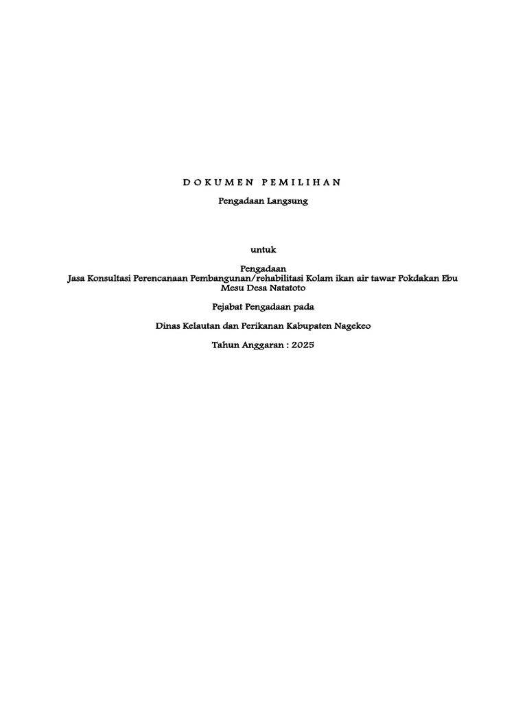 Model Dokumen PL Konsultan Natatoto | PDF