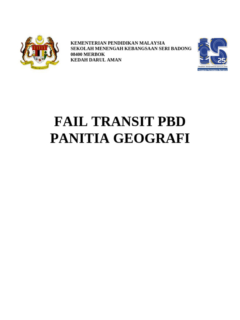 Cover Depan Rekod Transit PBD | PDF