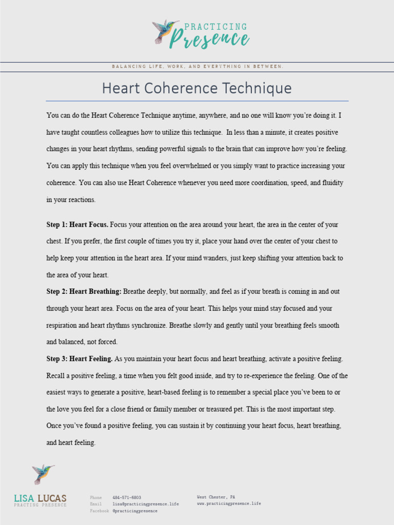 Heart Coherence Technique | PDF | Heart